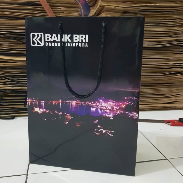Paper Bag Bank BRI Free Desain Minimal Order 500 paper bag